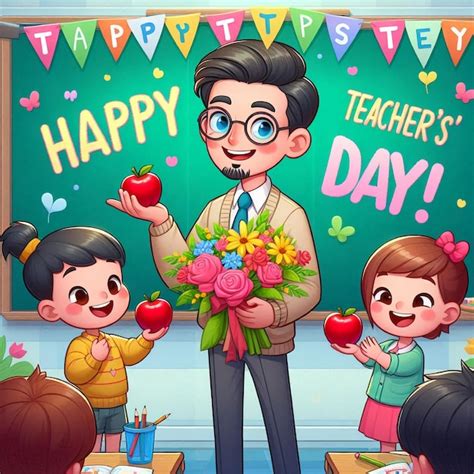 Premium Photo Happy Teachers Day Cartoon Animation For Social Media Post
