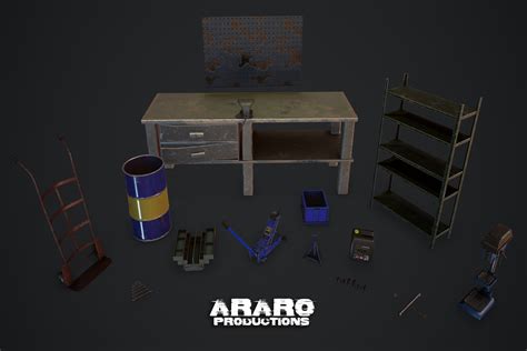 garagetools part 01 free sbsar 3d 道具 unity asset store