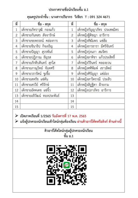 ประกาศรายช โรงเรียนอนุบาลทับปุด อำเภอทับปุด จังหวัดพังงา