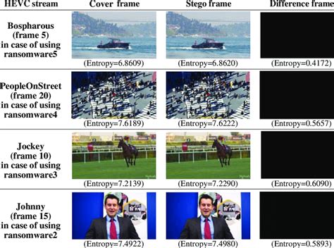 subjective outcomes of the tested hevc frames in case of using