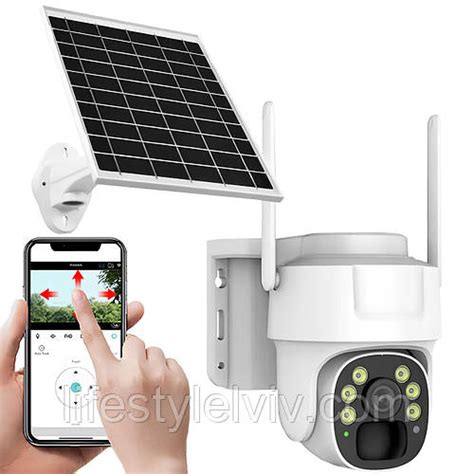 Уличная Wifi камера с солнечной панелью Ptz 5Мп Hd Y009 Поворотная камера видеонаблюдения