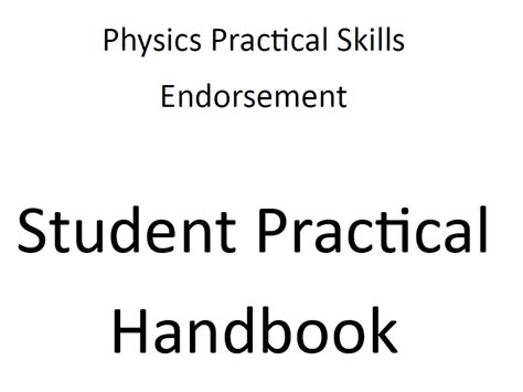 A Level Physics Practical Skills Handbook Ocra Teaching Resources