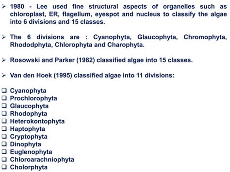 Classification Of Algae PPTX Biological Sciences Science
