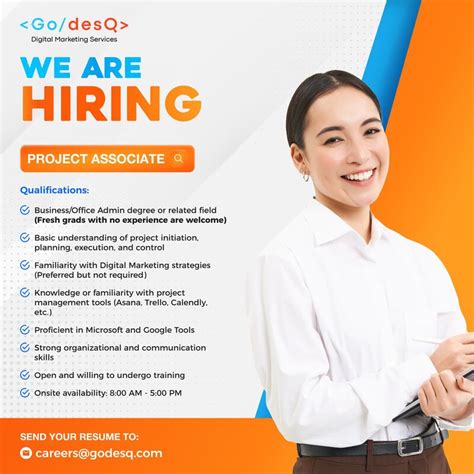 Join Our Project Team As A Project Associate Lj Villareal Posted On