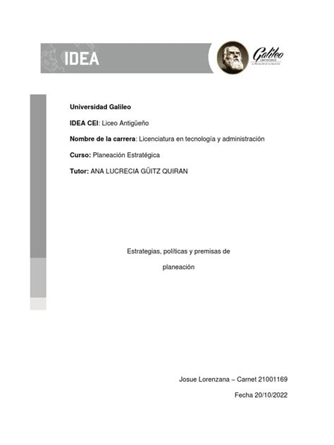 Tarea 2 Semana 3 Planeación Estrategica Pdf