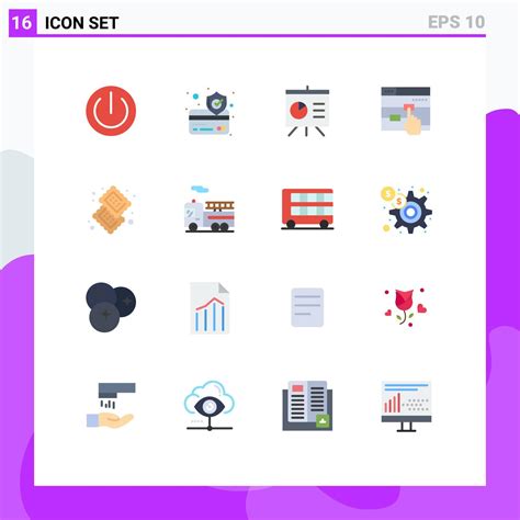 Stock Vector Icon Pack Of 16 Line Signs And Symbols For Dessert Candy Analytics Web Finger