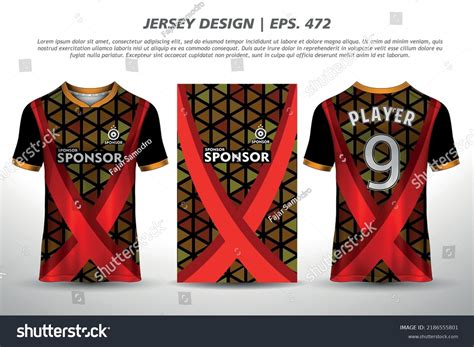 Jersey Design Sublimation T Shirt Premium Stock Vector Royalty Free