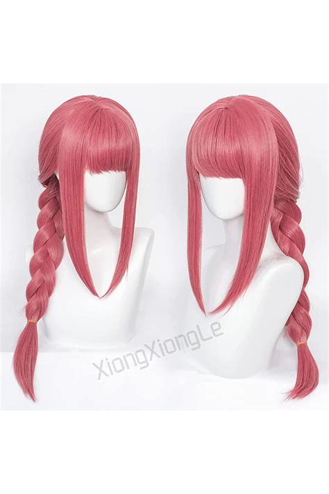 Xiongxiongle Makima Long Pink Braids Cosplay Wig Anime Chainsaw Man