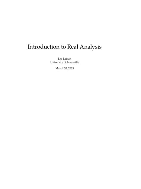Introduction To Real Analysis Pdf