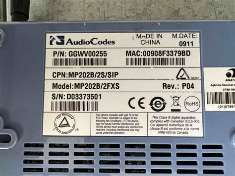 Audiocodes Mp 202 Interscambio Srl