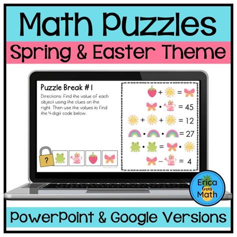 Math Logic Puzzle Activity For Spring And Easter Brain Break Made By Teachers
