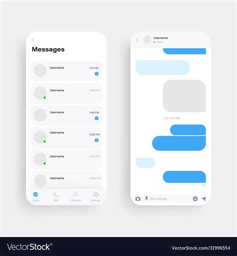Mobile Ui Kit Messenger Royalty Free Vector Image