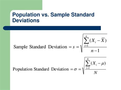 Measures Of Variation Population And Sample Standard Deviation No Hot