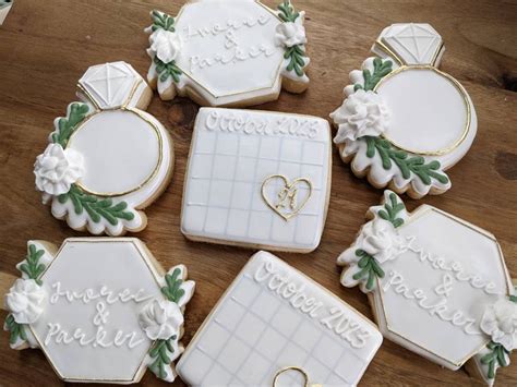 Custom Bridal Shower Save The Date Cookies 36 Cookies Etsy