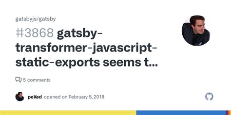 gatsby transformer javascript static exports seems to not work anymore