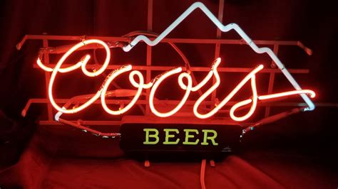 Lot 56 Coors Neon Beer Sign Plus Vintage Coors Lighted Beer Globe