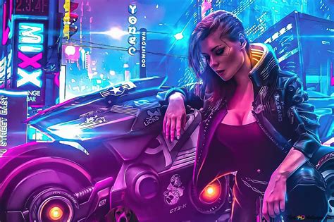 Video Game Cyberpunk 2077 Fanart V Wanita 4k Unduhan Wallpaper
