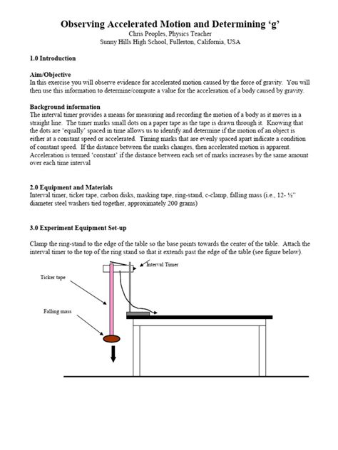 Acceleration And Determining G Pdf Velocity Acceleration