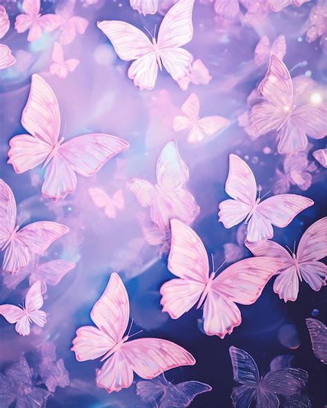 Sheet Pink Butterflies Flutter Premium AI Generated Image
