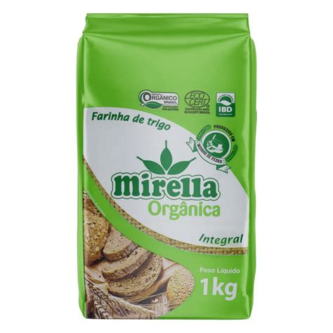 Farinha de Trigo Integral Mirella Orgânico 1kg