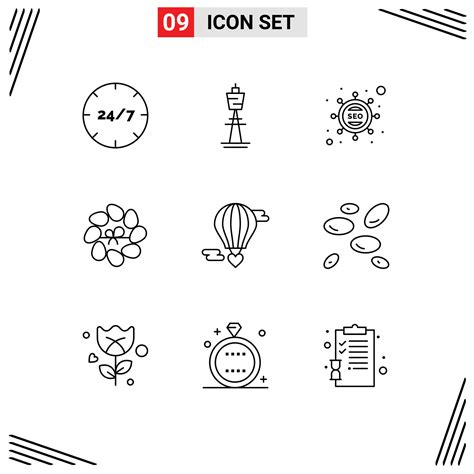 Set Of 9 Vector Outlines On Grid For Flower Decoration Sydney Marketing Optimization Editable