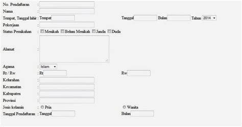 Membuat Form Pendaftaran Menggunakan HTML