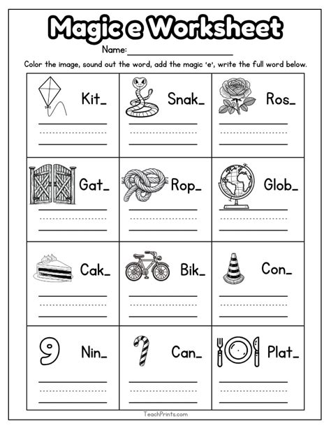 13 Magic E Worksheets Free Pdf Printables Teach Prints