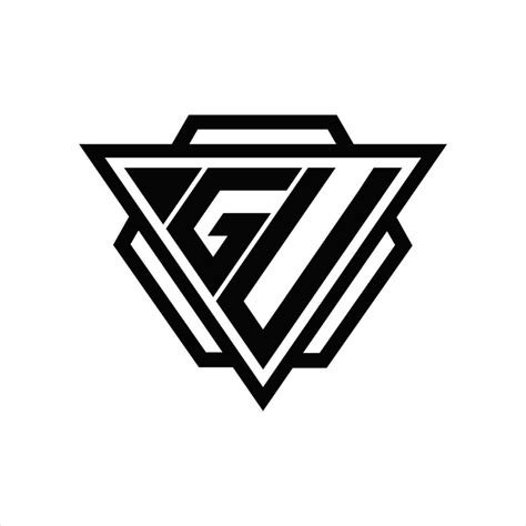 Gu Logo Monogram With Triangle And Hexagon Template 16571396 Vector Art At Vecteezy