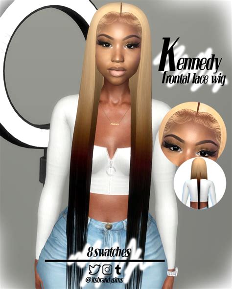Kennedy Frontal Lace Wig Sims Hair Sims 4 Teen Free Sims 4
