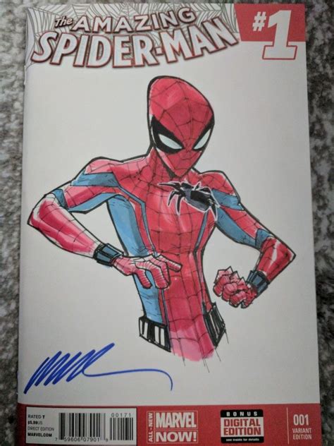Humberto Ramos Sketch Of Spider Man Homecoming With Drony Spiderman