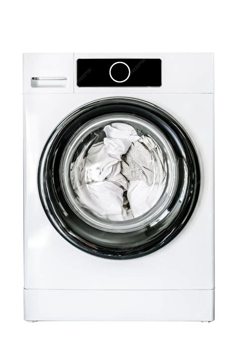 Machine à Laver Isoler Sur Fond Blanc Vide Concept De Linge Propre