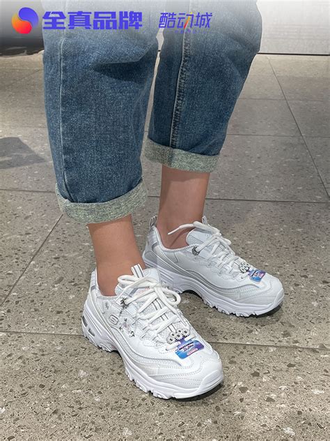 Skechers斯凯奇女鞋运动鞋时尚厚底春夏季小雏菊刺绣熊猫鞋149638虎窝淘