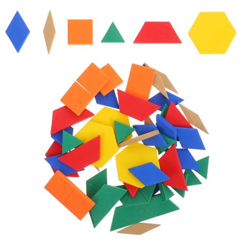 Wood Pattern Blocks64pcs Foam Building Blocks Colorful Eva Foam Blocks