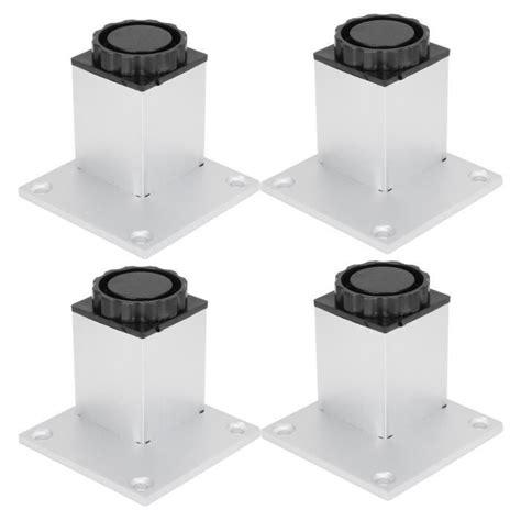 HURRISE patte de meuble réglable Pcs Canapé Jambe En Alliage D aluminium Carré Réglable Pied D