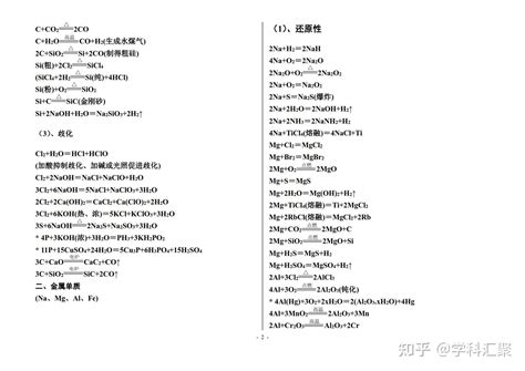 【高中化学】史上更全的高考化学方程式总结适合打印 知乎