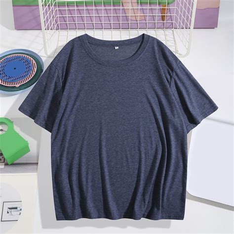 Delliss Womens Round Neck Solid Color Casual Baggy Short Sleeve Top