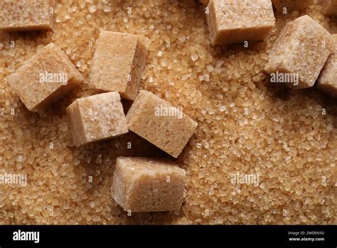 Different Types Of Brown Sugar As Background Top View Stock Photo Alamy