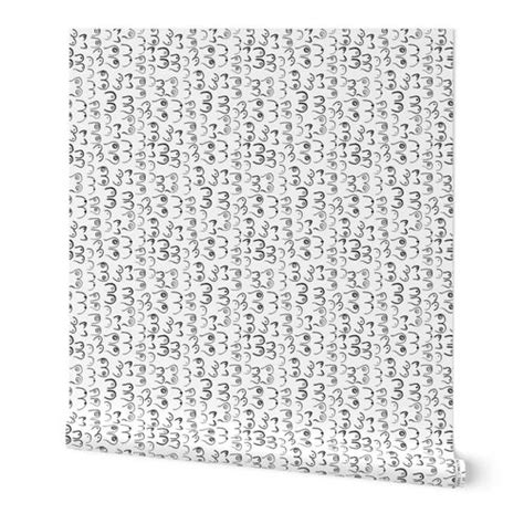 Boob Fabric Black And White Boob Wallpaper Spoonflower