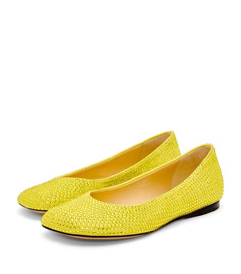 Womens Loewe Yellow Toy Strass Ballerina Flats Harrods Uk