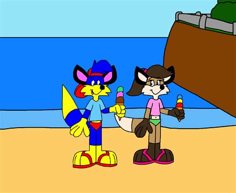 Foxes In Speedos At The Beach By Toonlandianfox2002
