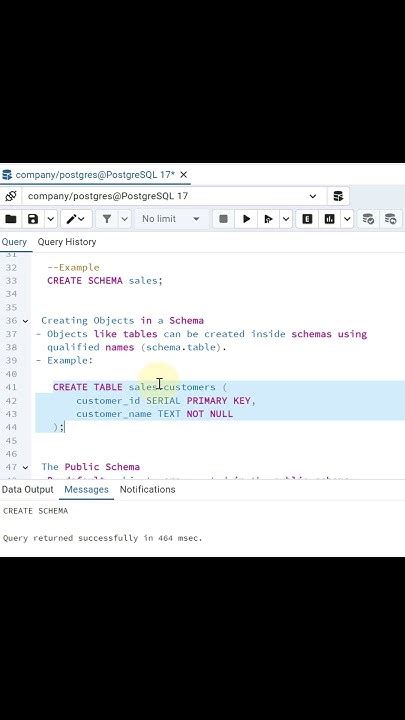 how to create tables in schema in postgresql best postgresql tutorial shorts youtube