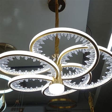 Twisted Rings Led Ceiling Light New Crystal Design Mount For Living