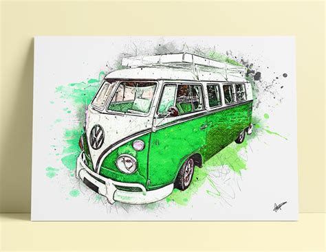 VW Camper Van Print Etsy