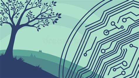 Circuit Board Tree Tech Meets Nature Digital Growth Innovative Design Vector Design