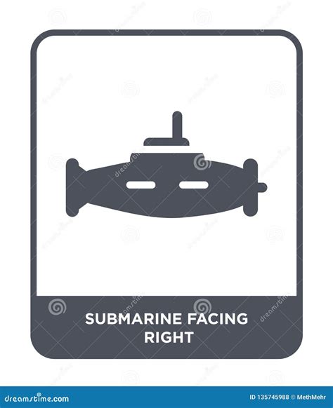 Submarine Facing Right Icon In Trendy Design Style Submarine Facing Right Icon Isolated On