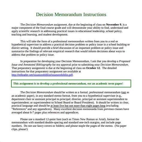 19 Sample Decision Memos Sample Templates