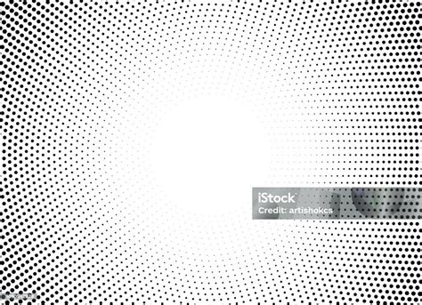 Halftone Circle Frame Horizontal Background Black Circular Border Using Halftone Dots Texture