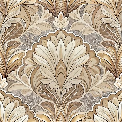 Vintage Baroque Floral Pattern With Intricate Leaf Motifs In Earth