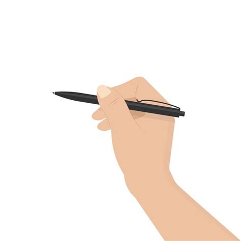 Premium Vector Black Ballpoint Pen In Human Hand