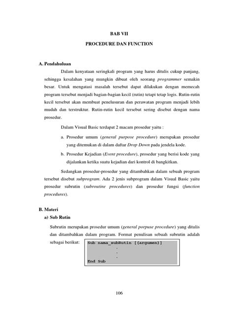 Visual Basic Procedure And Function Pdf